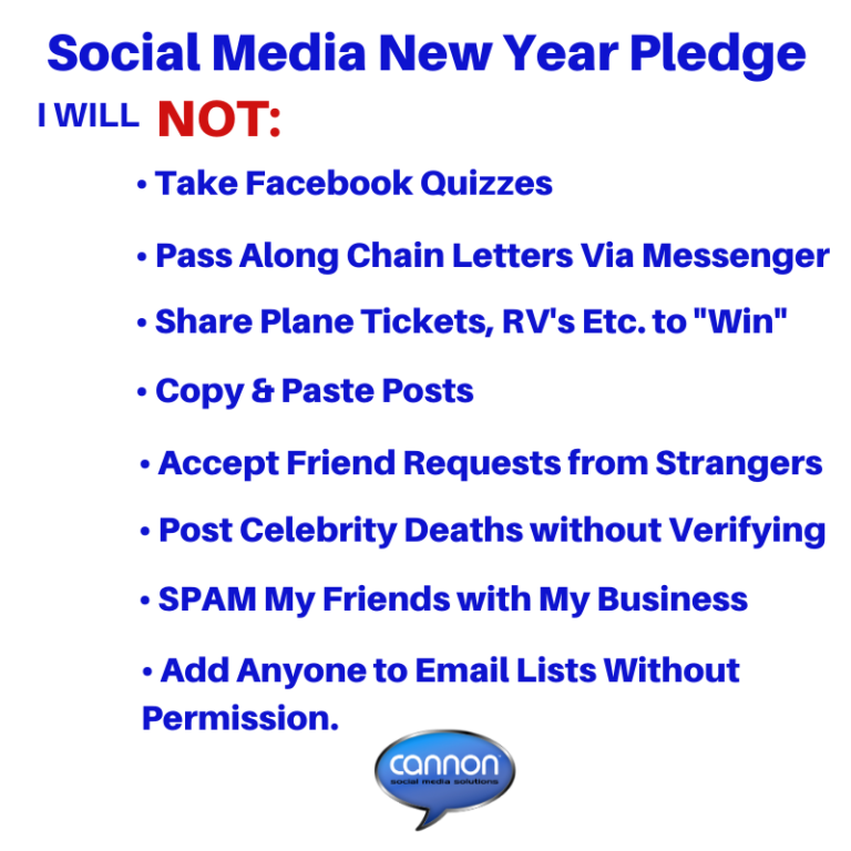 Social Media New Year Pledge 2020 • Cannon Social Media Solutions